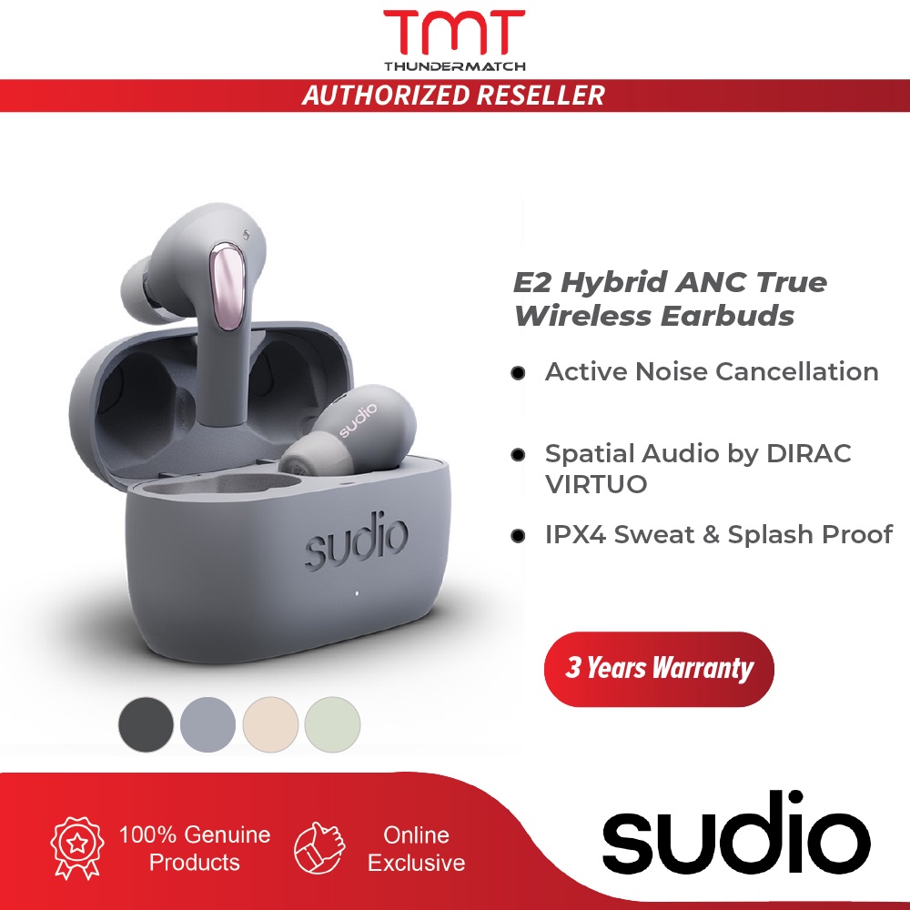 Sudio E2 Hybrid ANC True Wireless Earbuds - 3 Year Warranty | Shopee ...