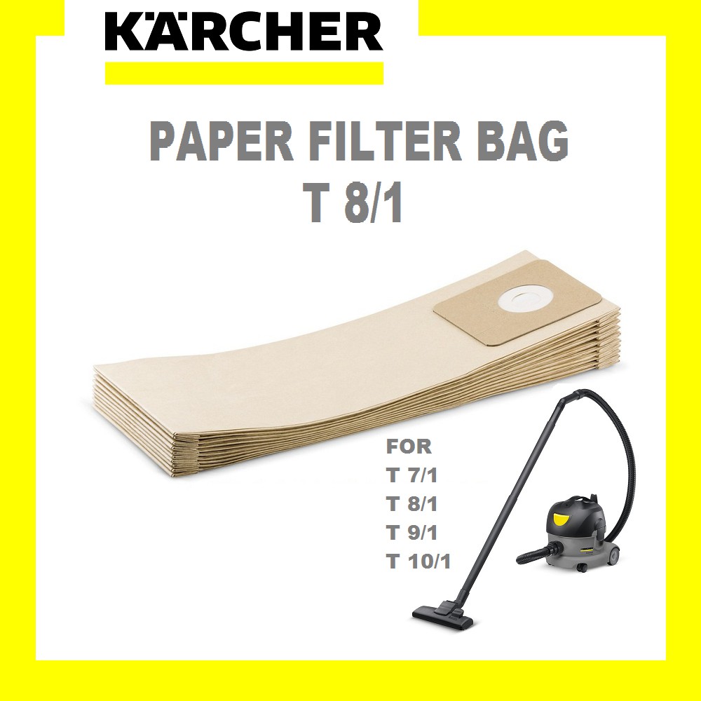 KARCHER Paper Filter Dust Bags/ Fleece filter bags for T 8/1 Classic ...