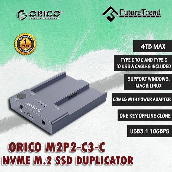 Orico M2P2‐C3‐C NVMe M.2 SSD Dual Bay Duplicator Clone | Shopee Malaysia