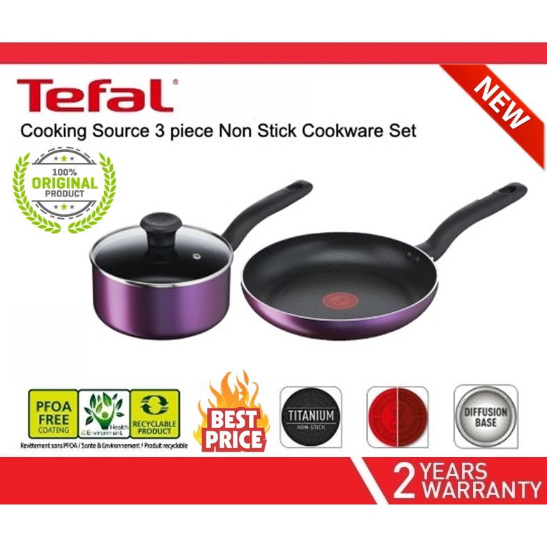 🔥SPECIAL OFFER🔥 TEFAL Cooking Source 3 Piece Non Stick Cookware Set ...