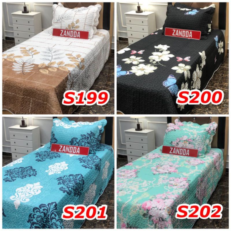 CADAR PATCHWORK HIGH QUALITY SINGLE SET 3 IN 1 BY ZANDDA | Shopee Malaysia