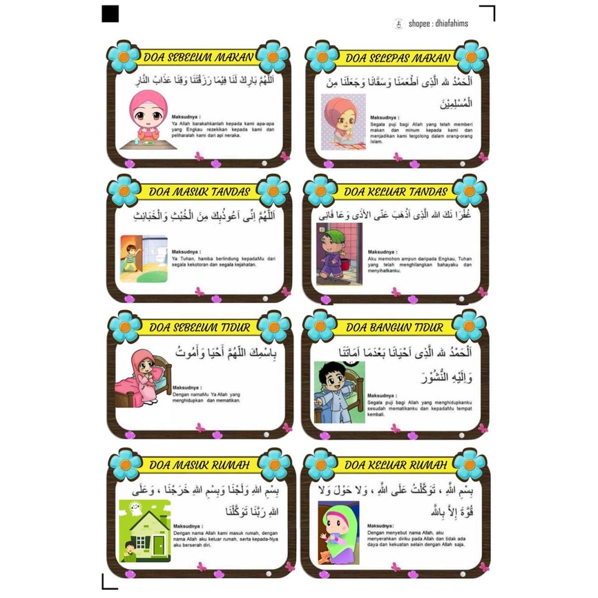 STICKER 8 DOA HARIAN & AYATUL KURSI (WATERPROOF) | Shopee Malaysia