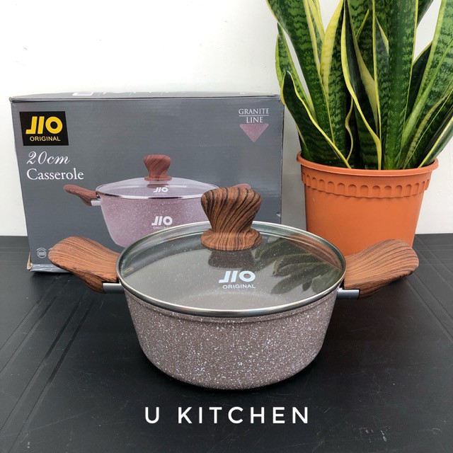 JIO ORIGINAL Granite Aluminium Non Stick Casserole Pot Bowl Deep Fry ...