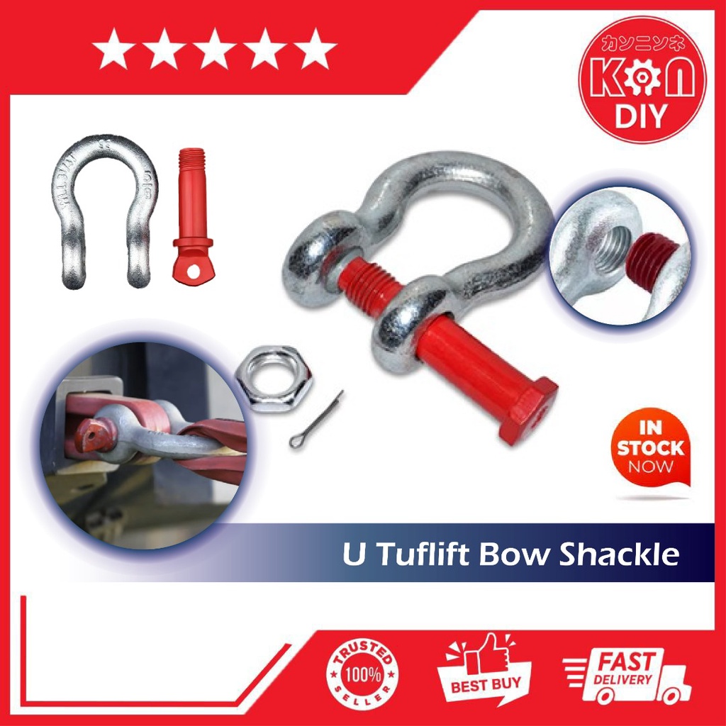 KNN-DIY GI D SHACKLE GALVANIZED D SHACKLE METAL D-SHACKLE MILD STEEL D ...