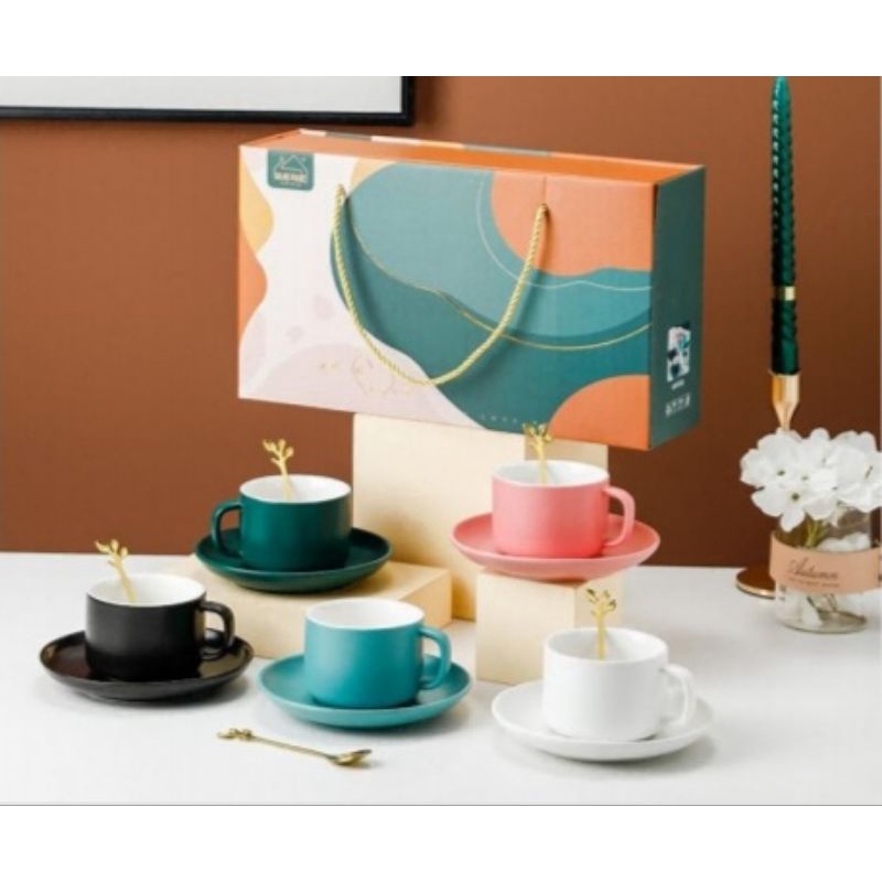 NATHENG Coffee Cup Twin Set Ceramic Coffee Cup Nordic Coffee Cup Set ...