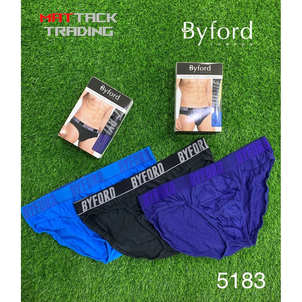 🔥 RESTOCK🔥 ORIGINAL BYFORD 3IN1 MEN MINI BRIEFS [5183, 100% COTTON] | Shopee Malaysia
