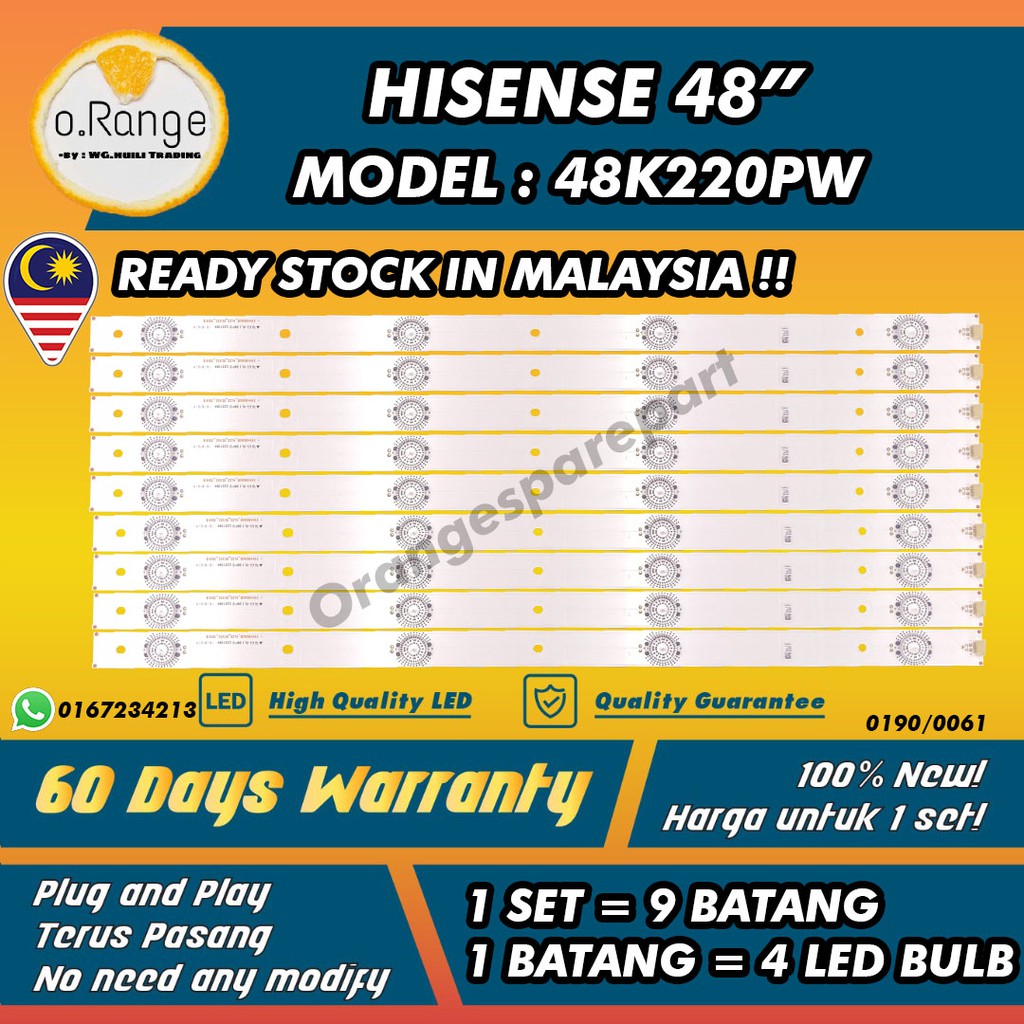 48K220PW HISENSE 48" LED TV BACKLIGHT(LAMPU TV) HISENSE 48 INCH LED TV ...
