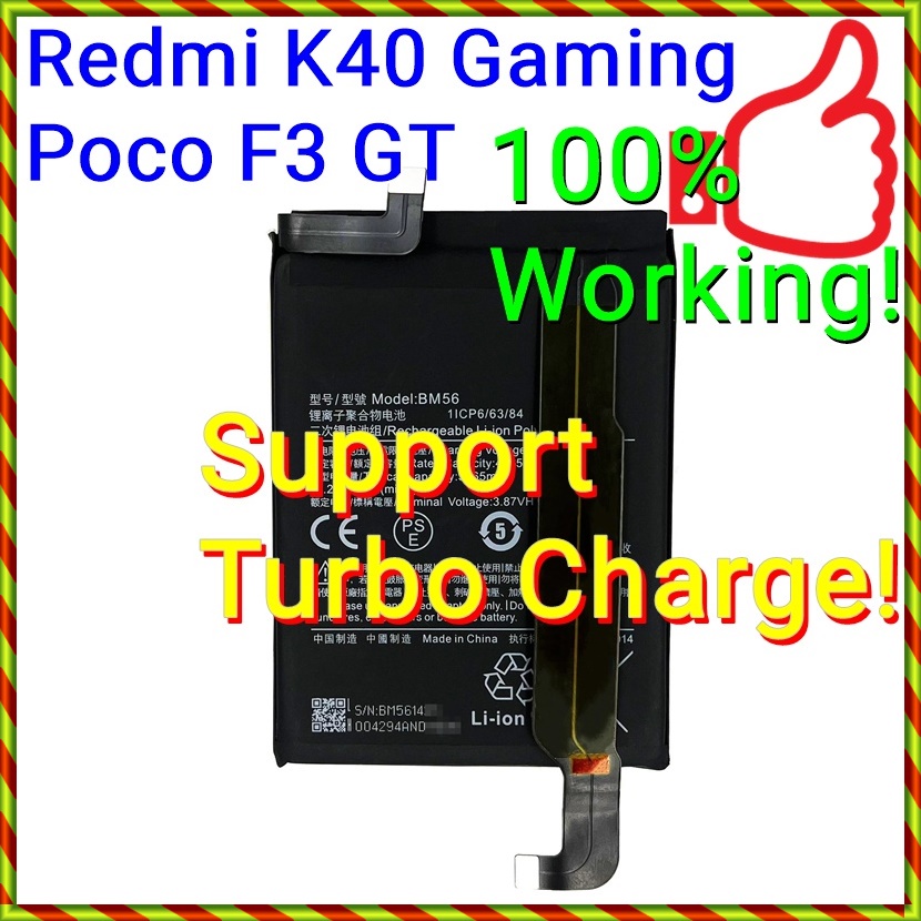 (67W Turbo Charge) NEW ORI Last Long Stable Battery BM56 for Redmi K40 Gaming M2012K10C /Poco F3 ...