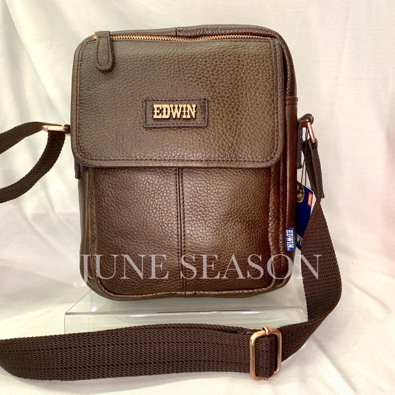 Edwin Sling Bag Genuine Leather 100% Original BPM (EESB 38439) | Shopee ...