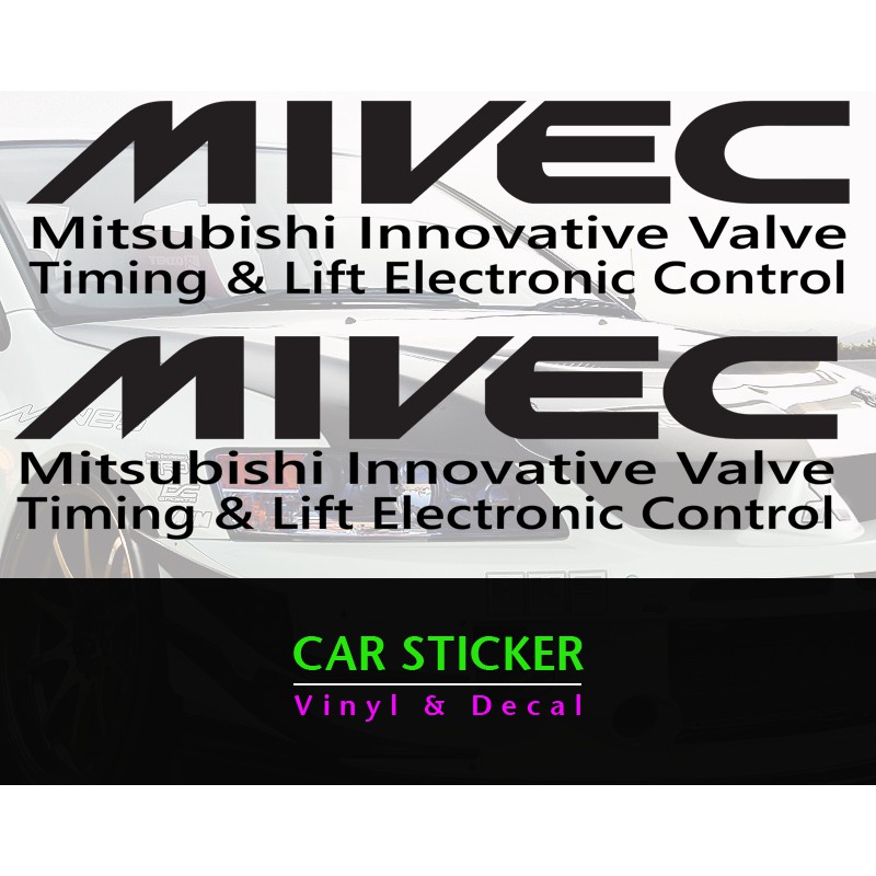 Mivec JDM Car Sticker Mitsubishi Proton Wira Lancer Decal Vinyl GTI ...