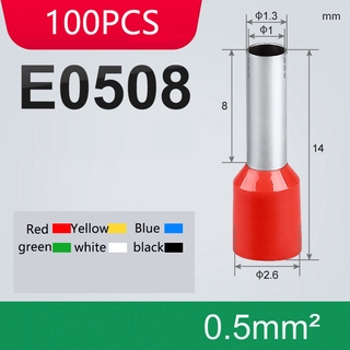 6 Color Pin Terminal E1008 / E0508 / E1508 /E2508 /E4012 /e6012 Tube ...