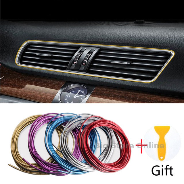 Car Pu Leather Dashboard Lining Line Interior Decor Edge Strip Trim ...