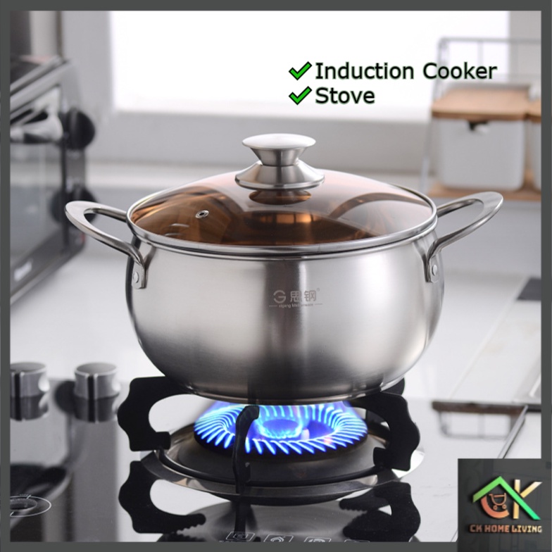 (🇲🇾 OFFER ) Stainless Steel Thicken Composite Steel Soup Pot Large ...