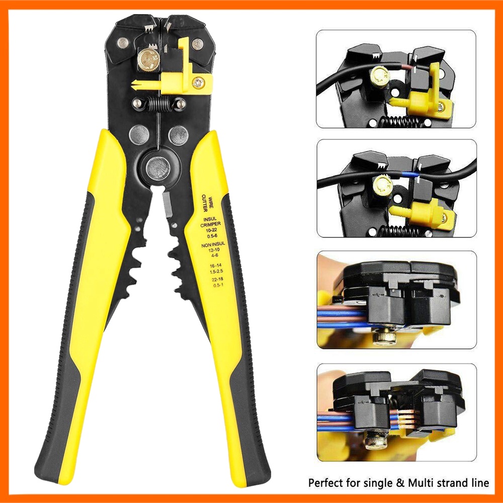 5 in 1 Self Adjustable WIRE STRIPPER & CRIMPER Pliers Cable Cutter ...