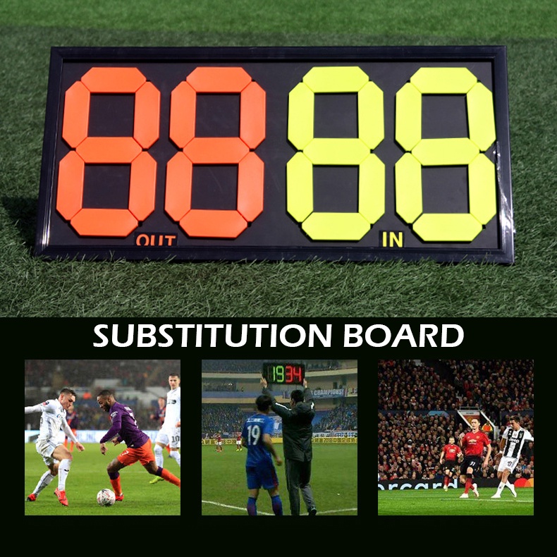 Soccer Double Sided Substitution Board / Score Board 4 Digit (Size : 64 ...