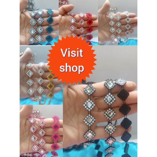 (1meter free1meter)Bunga Renda Diamond lace AT508 design segi empat utk ...