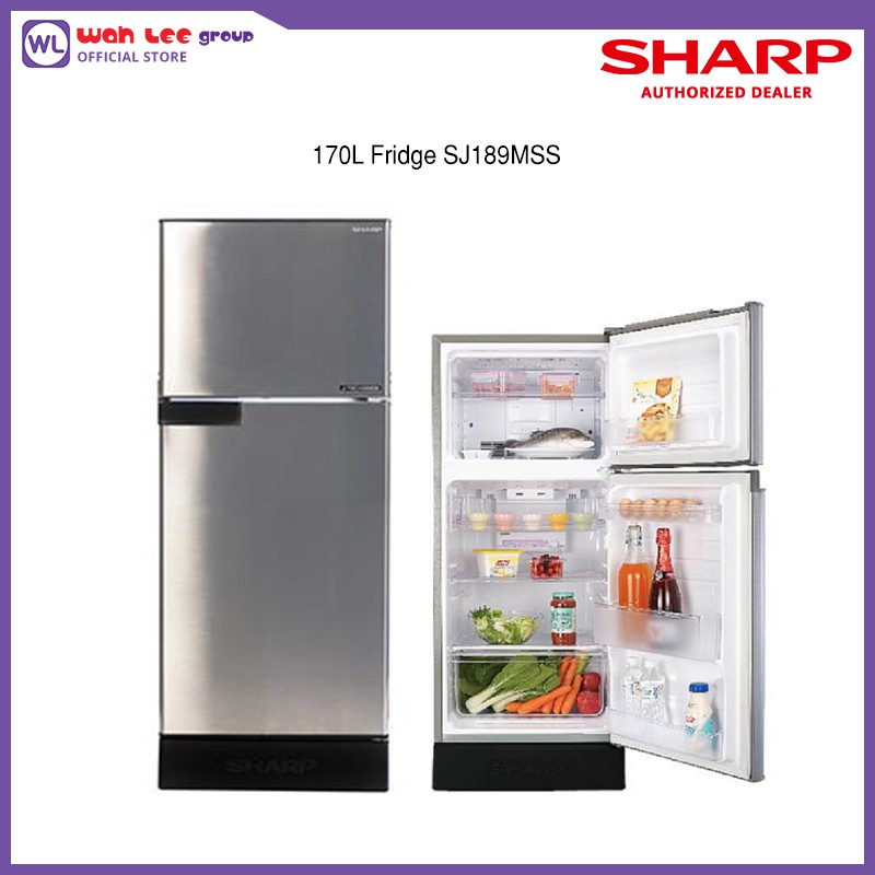 Sharp 2 Door Fridge with J-Tech Inverter (170L) SJ189MS | Shopee Malaysia