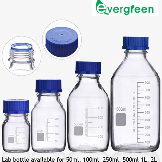 Botol Kaca Makmal Media Jelas 50ML/ Laboratory Bottle/Media Bottle 50ml ...