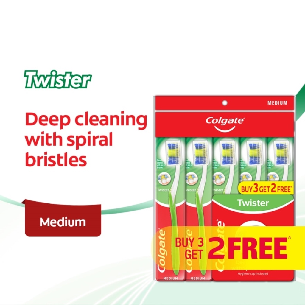 COLGATE Twister Toothbrush Valuepack (Medium) 5s | Shopee Malaysia