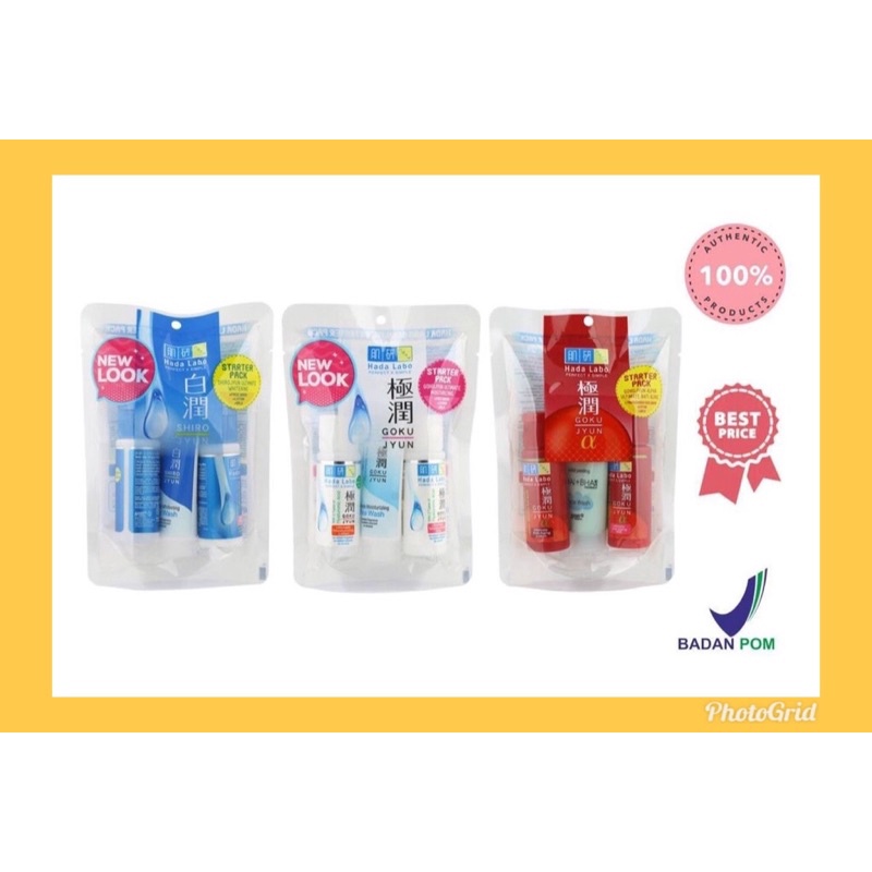 Hada LABO Starter Pack Gokujyun Shirojyun Gokujyun Alfa | Hadalabo ...