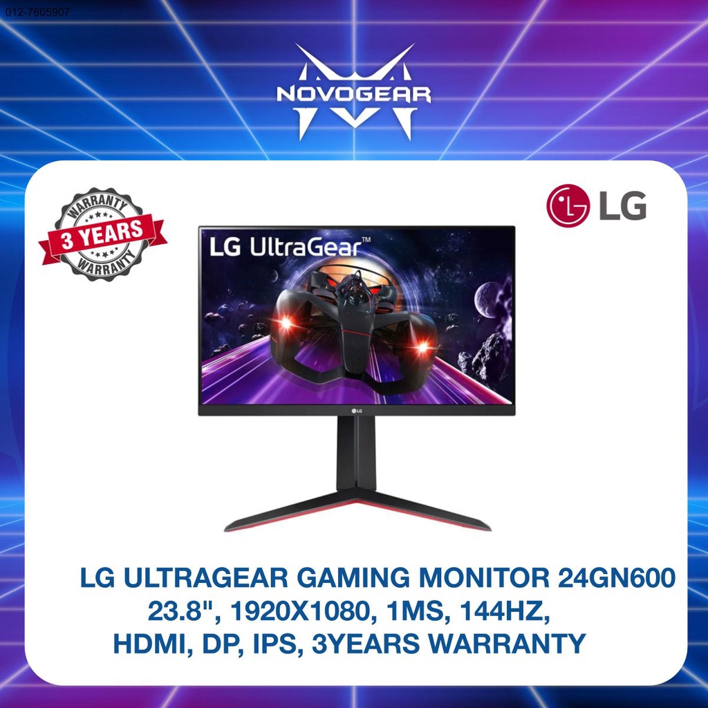 LG ULTRAGEAR 24GN600 GAMING MONITOR- 23.8", 1920X1080, 1MS, 144HZ, HDMI ...