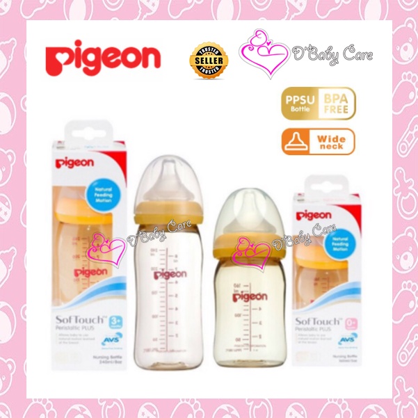 Pigeon Softouch Wide Neck PPSU Bottle 160ml/240ml | Shopee Malaysia