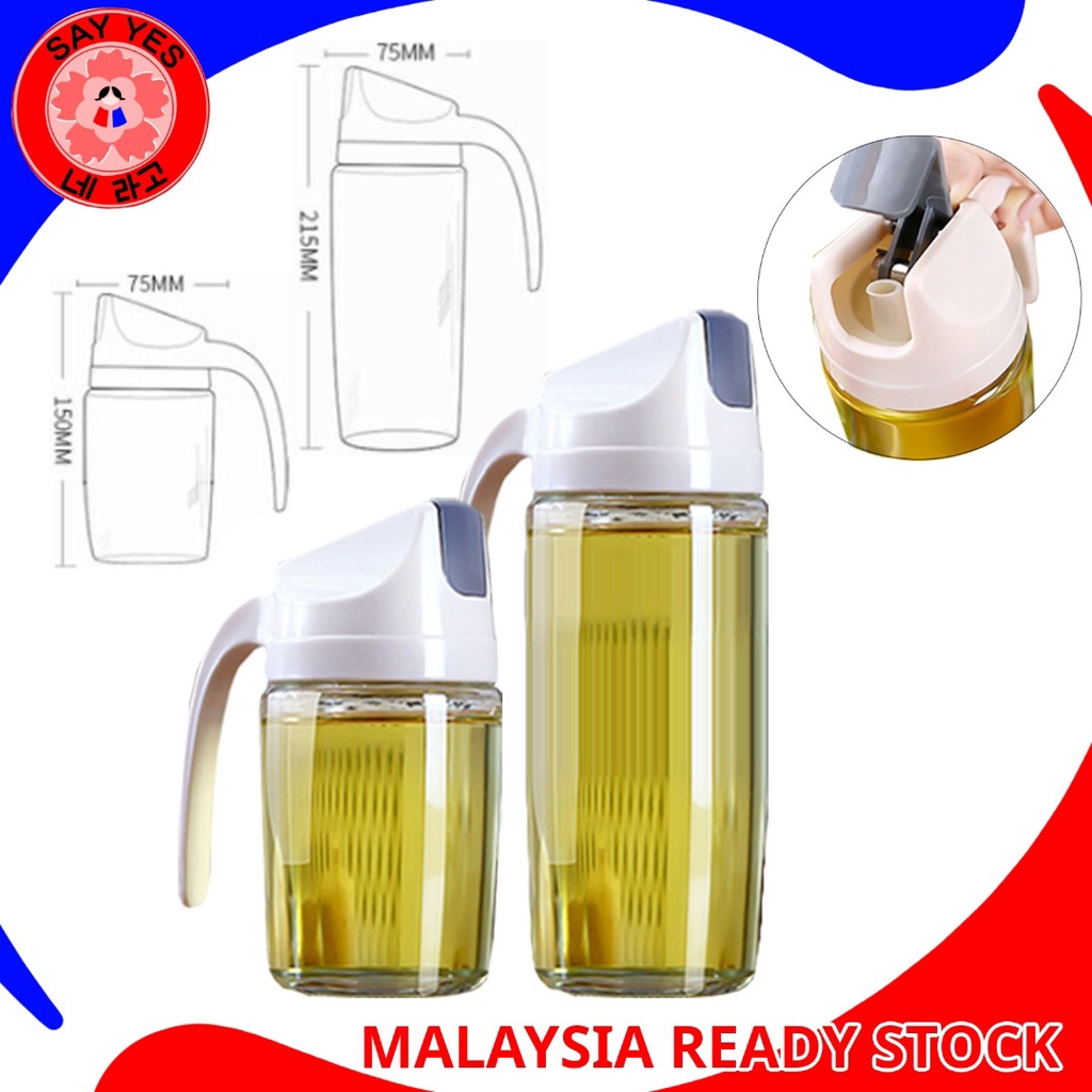 SayYes Kitchen Glass Oil Bottle Dispenser Automatic Opening Home ...