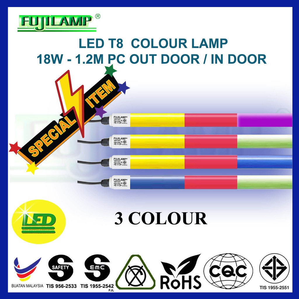 [Local Seller] Waterproof LED TUBE T8 (HANGING TYPE 3 COLOUR) RAINBOW ...