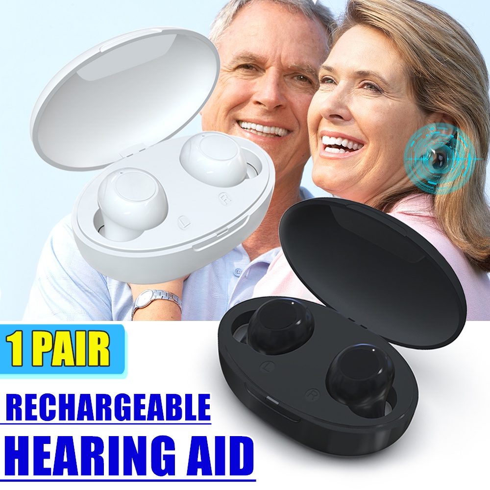 1 Pair Mini Rechargeable Hearing Aids Apparatus In Ear Invisible ...