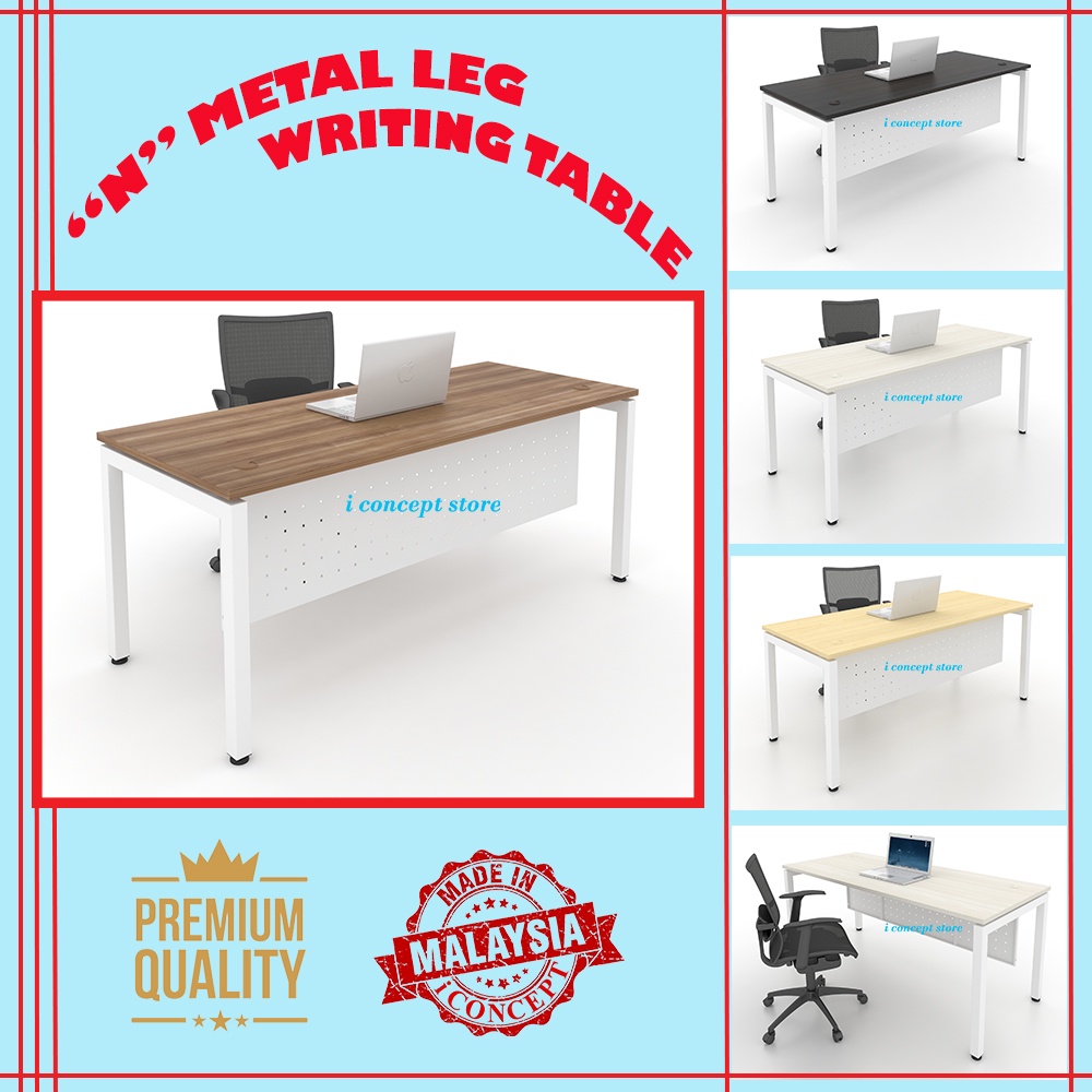 "N" Metal leg writing office table/ Meja tulis kaki besi "N ...