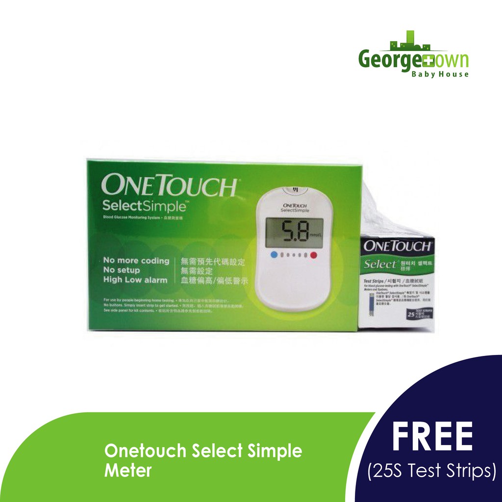 ONETOUCH SELECT SIMPLE METER+ TEST STRIP 25'S (GTG) | Shopee Malaysia