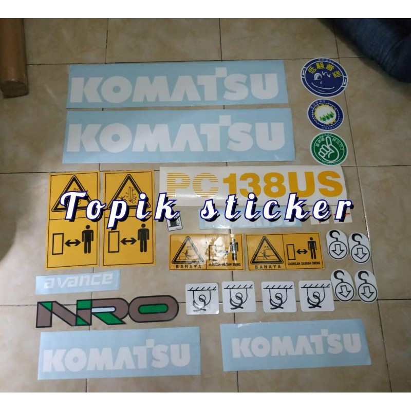 KOMATSU PC138Us Mini Excavator Sticker, Heavy Equipment Sticker ...