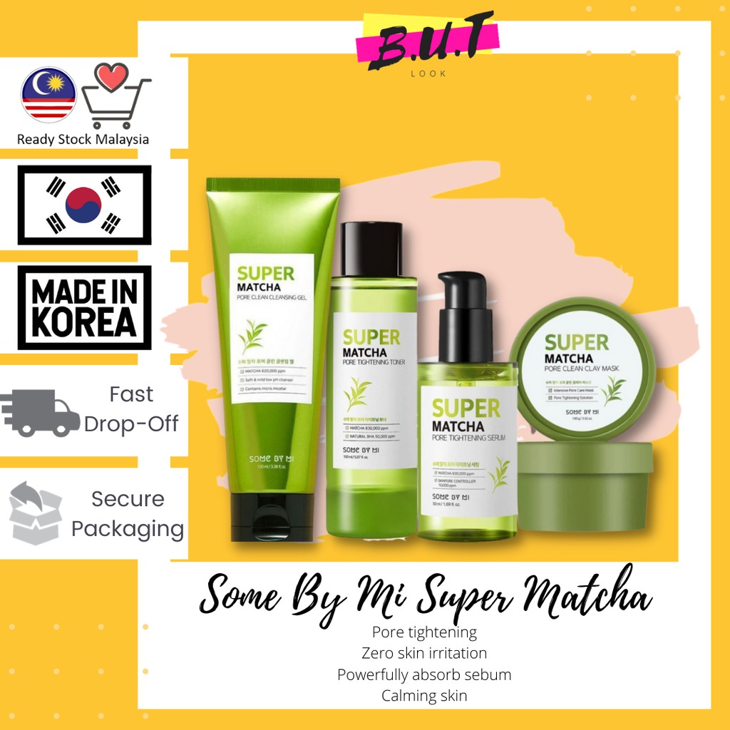 SomeByMi Toner Serum Clay Mask Skincare Set Super Matcha (Pore ...