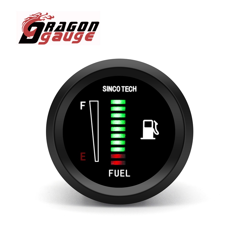 DRAGON GAUGE 2" 52mm Car Fuel Level Gauge with Fuel Float Sensor LED ...