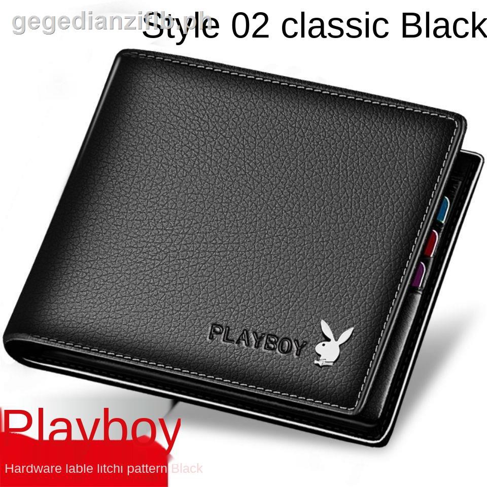 ﹊playboy wallet leather texture men’s wallet short wallet student youth ...