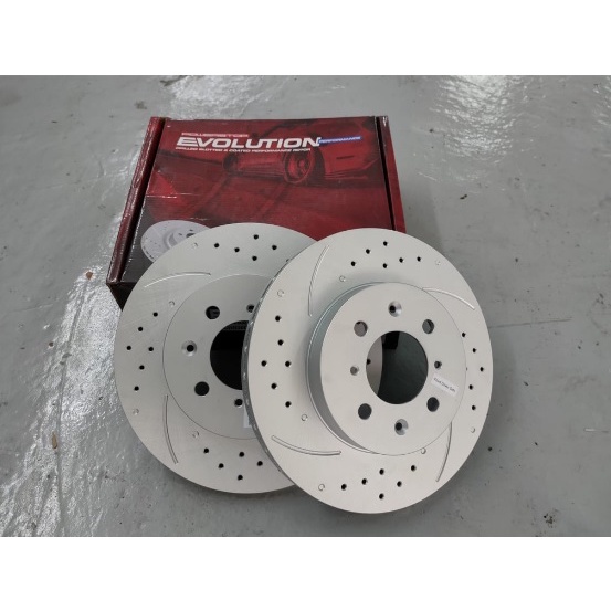 Powerstop Cross Slotted Drilled Rotor & TRW DTEC CEramic Brake Pad ...