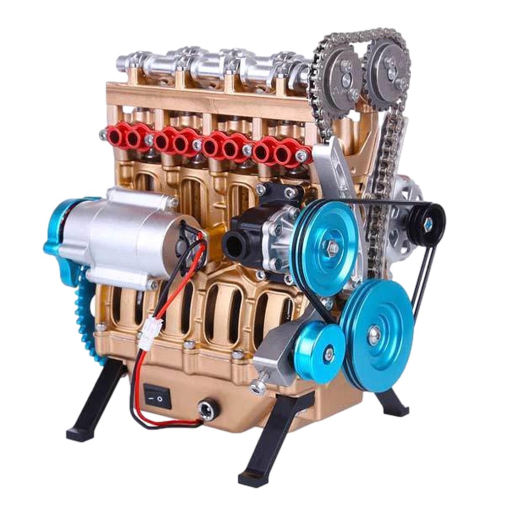 Resin Engine Model Kit, 4 Cylinder Car Engine Kit, Mini Engine DIY Car ...