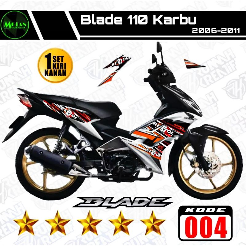 Honda BLADE 110 Karbu Variation Striping Sticker Decal 2006-2011 REPSOL ...