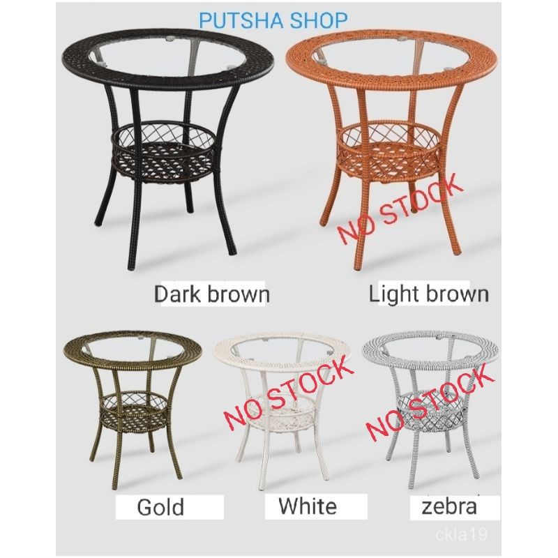 CLEARANCE STOCK !!!!! HARGA MURAH / Round table with glass table top ...