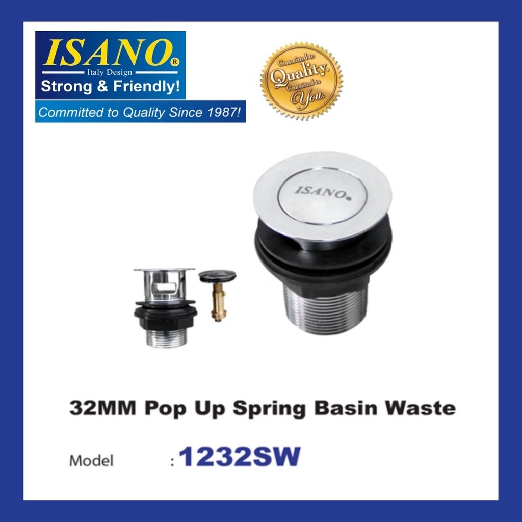 ISANO POP UP SPRING OVERFLOW BASIN WASTE WASTE 32MM - 1232SW | Shopee ...