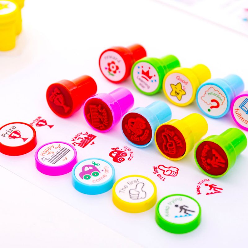 10pcs/set Stamps Set Self-Inking Stamp Classroom Reward Teacher use for ...