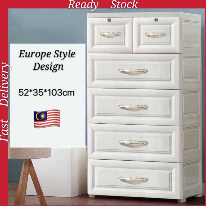 🔥Hot🔥 Large Capacity 5 tiers Nordic Europe Style Design Drawer Cabinet ...