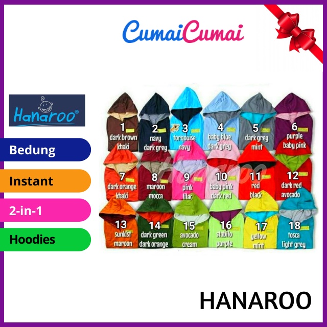 Hanaroo Bedung Zip / Instant Swaddle (Newborn) 2 in 1 with Hoodie (2 ...