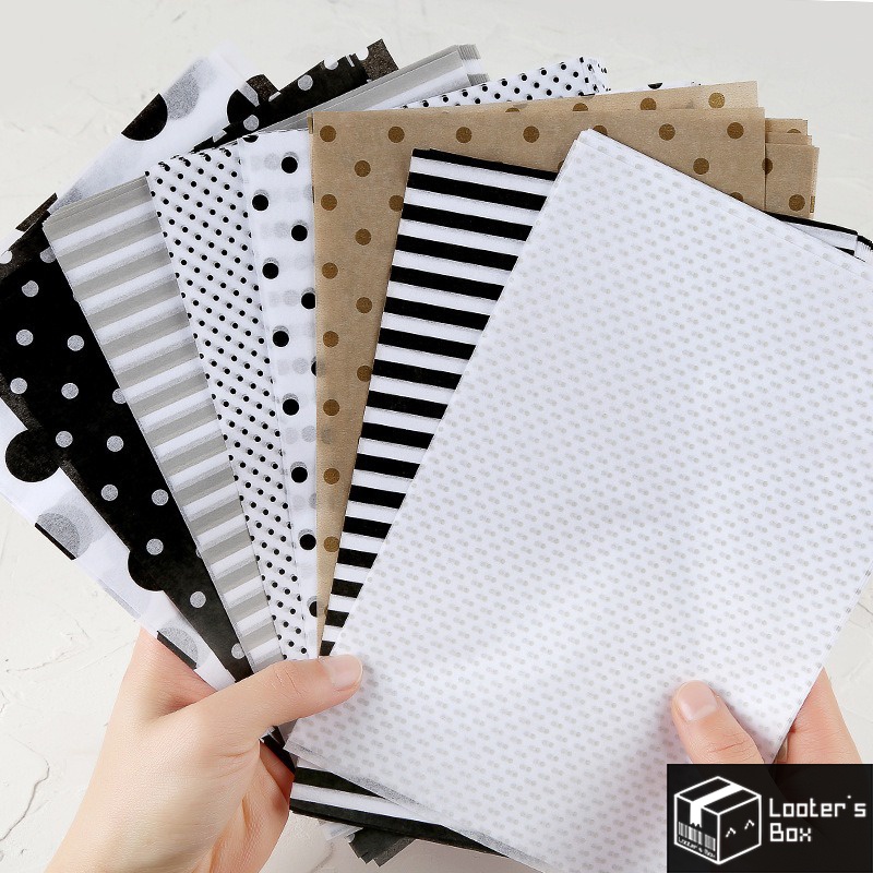 80 Sheets A5 Minimalist Pattern Tissue Crepe Paper for Scrapbook ...