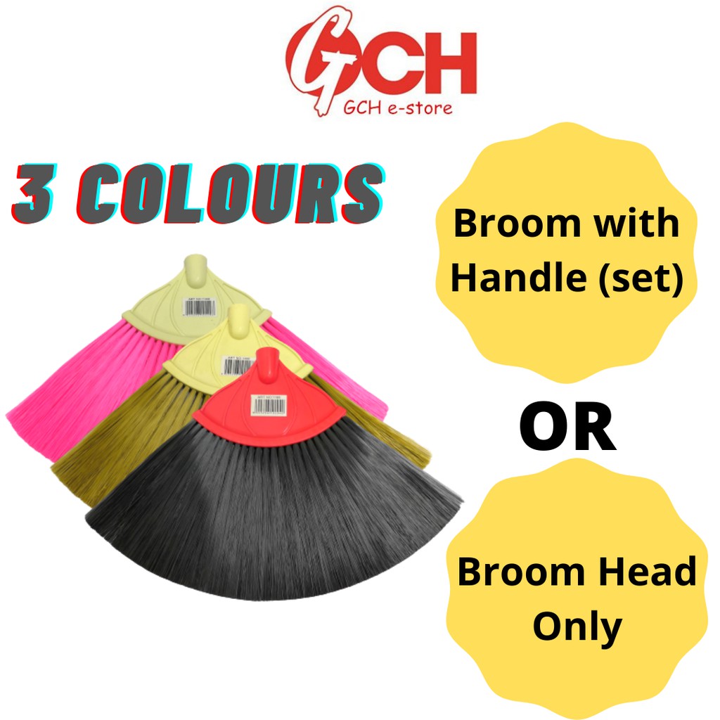 [Ready Stock] Nylon Soft Broom With Handle/ Plastic Soft Broom / Broom ...