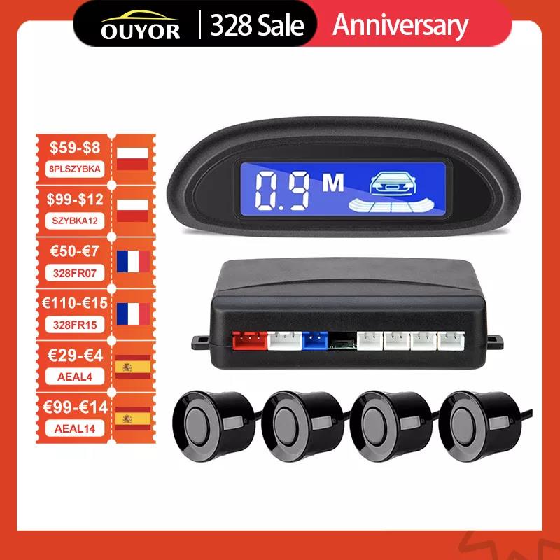 Car Auto Parktronic LED Parking Radar With 4 Parking Sensors Backup Car ...