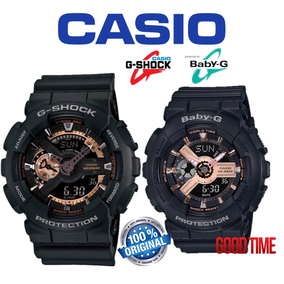 CASIO G-SHOCK GA-110RG-1A & BABY-G BA-110RG-1A COUPLE WATCH JAM TANGAN ...