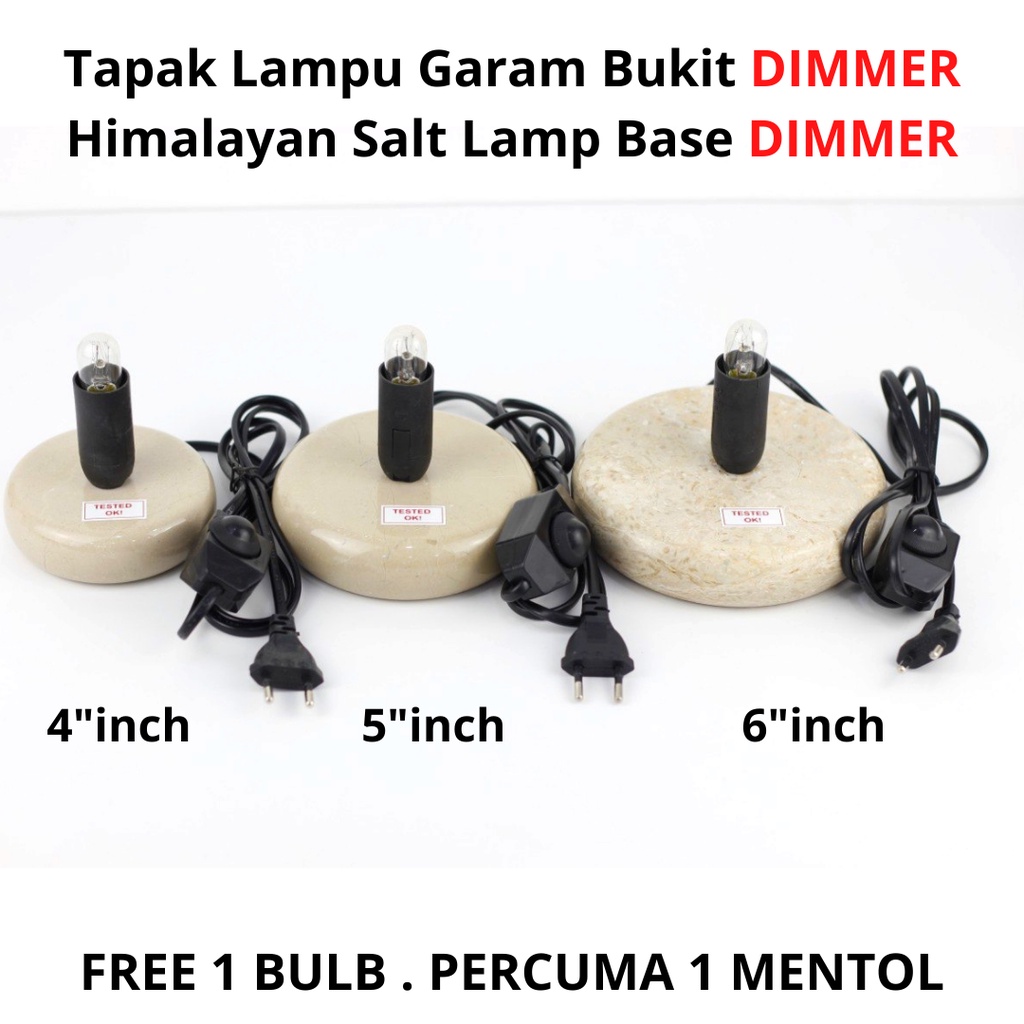 SERI AISHAH [free mentol] Tapak lampu garam bukit dimmer himalayan salt lamp base with dimmer ...