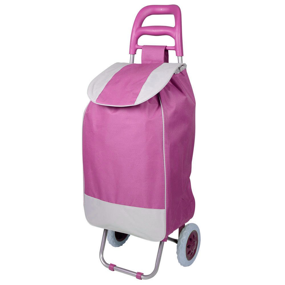 Folding Wheeled Grocery Shopping Trolley Bag (Pink) | Shopee Malaysia