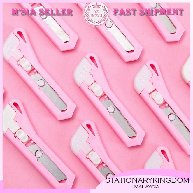 Portable Mini Penknife Paper Cutter Pink Colour Cutter Set Art and ...